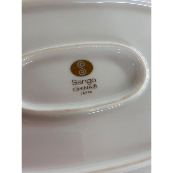 Sango | Dining | Sango Royalty Pattern White Gold Trim Gray Boat With ...
